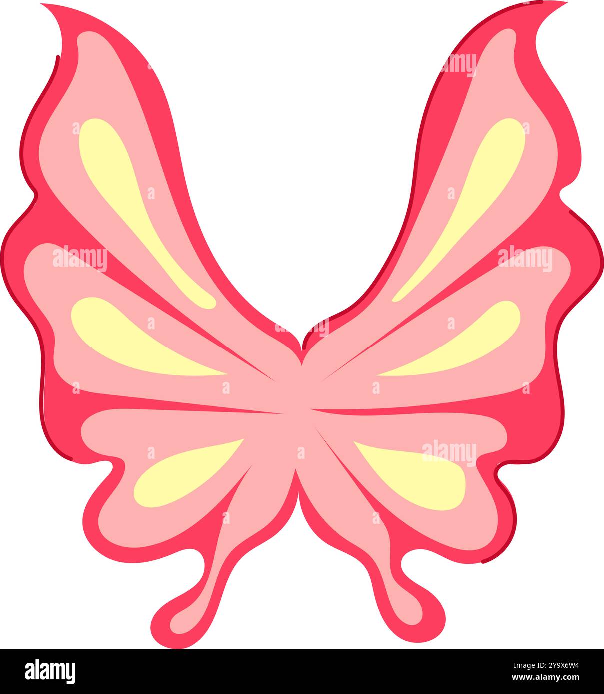 ethereal fairy wings cartoon vector illustration Stock Vector Image ...