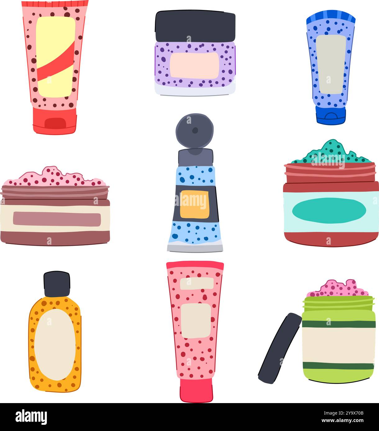 exfoliating scrub set cartoon vector illustration Stock Vector Image ...