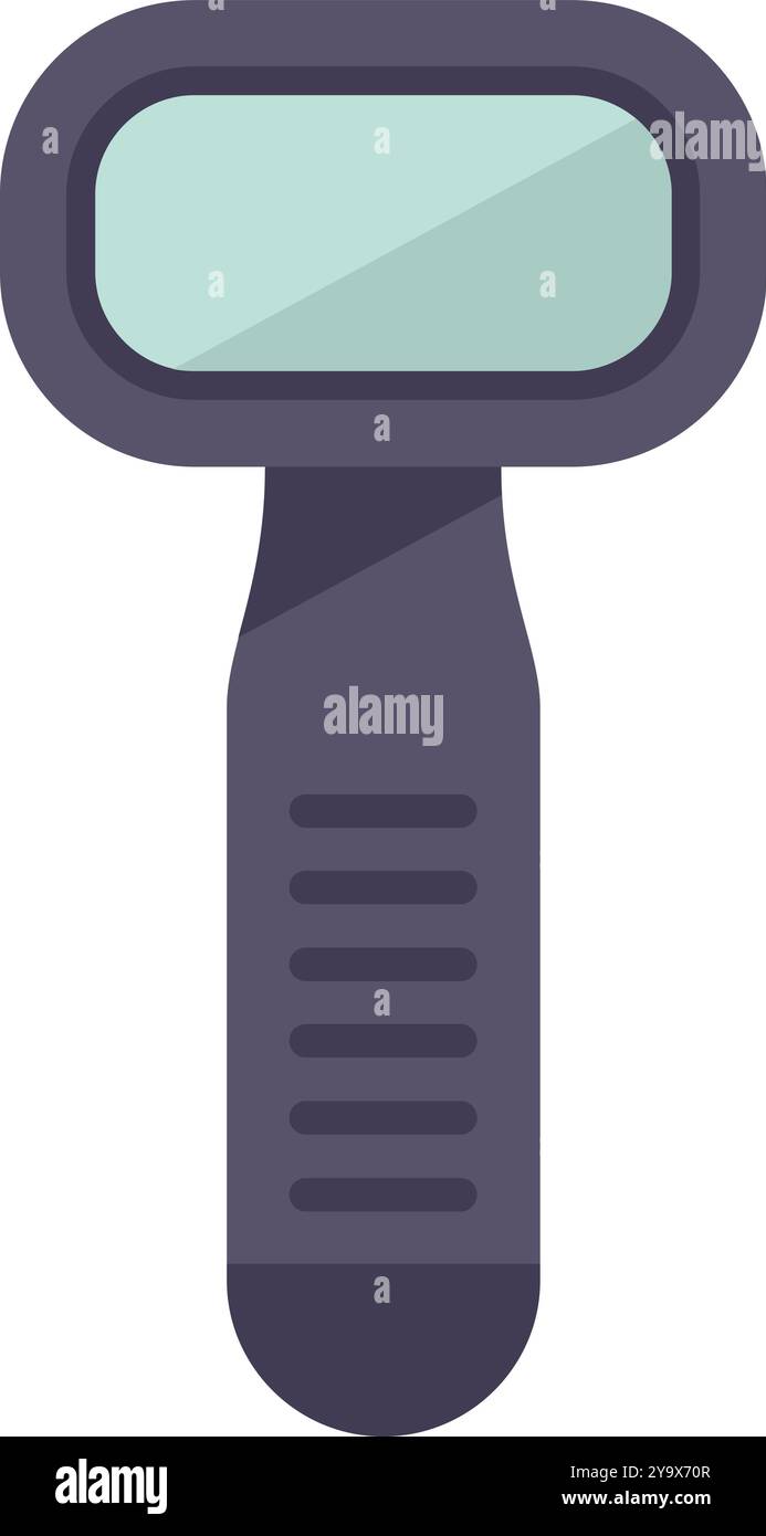 Handheld scanner showing blank screen for product detection in flat ...