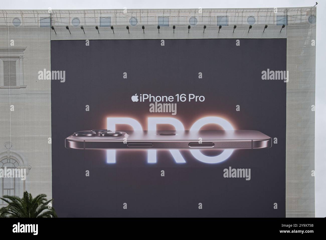 Apple Iphone 16 Pro advertising billboard on the facade of a building ...