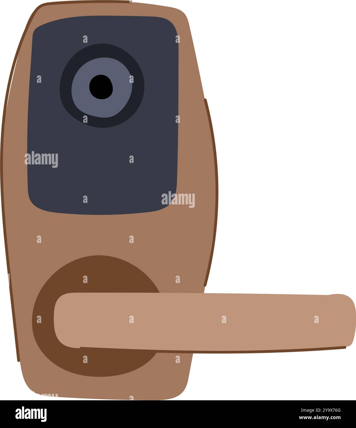 security facial recognition lock cartoon vector illustration Stock ...