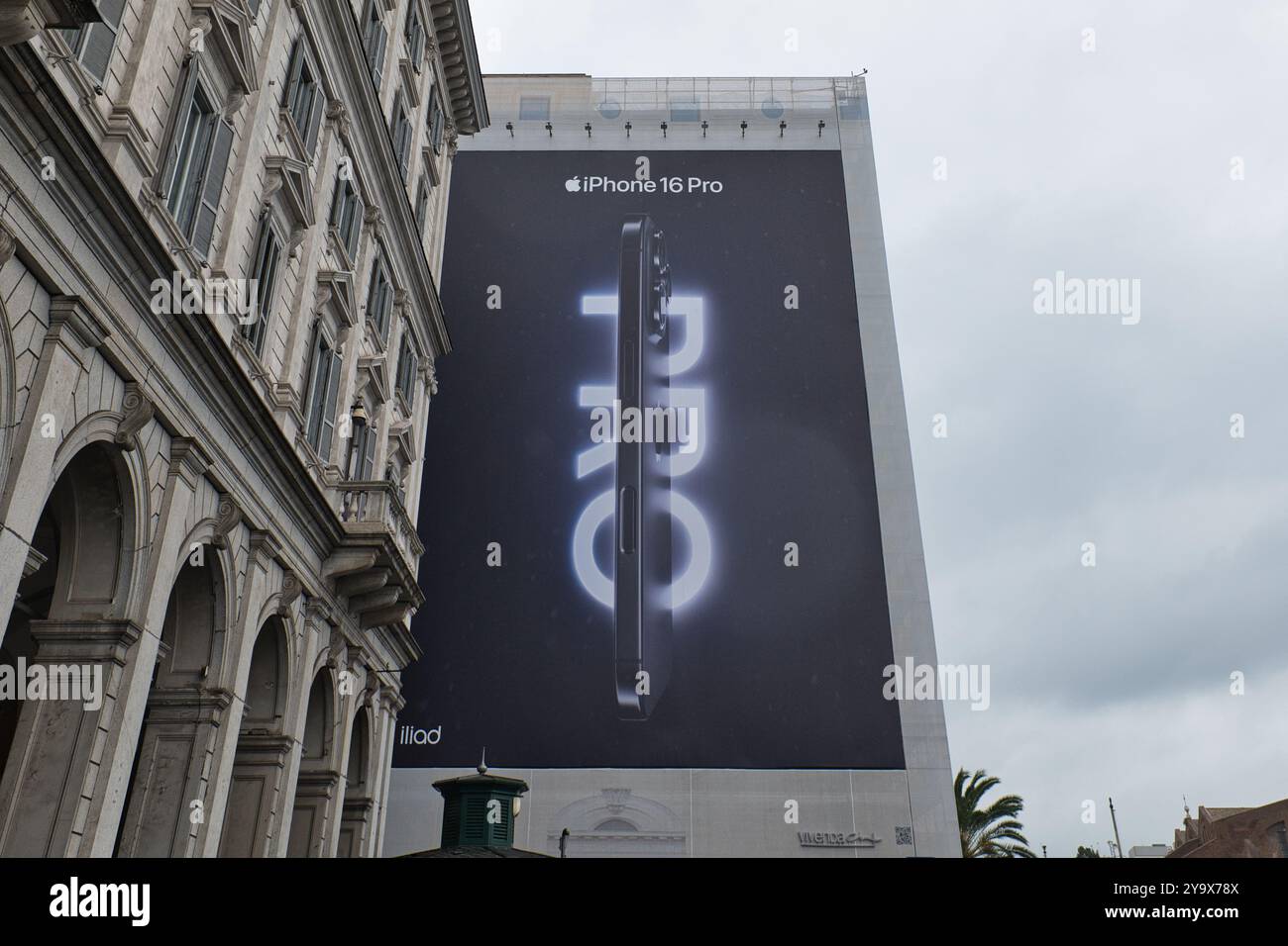 Apple Iphone 16 Pro advertising billboard on the facade of a building ...