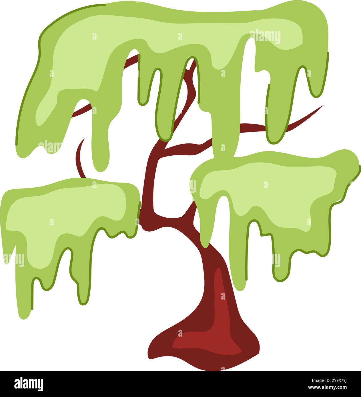 ancient fantasy magic tree cartoon vector illustration Stock Vector ...