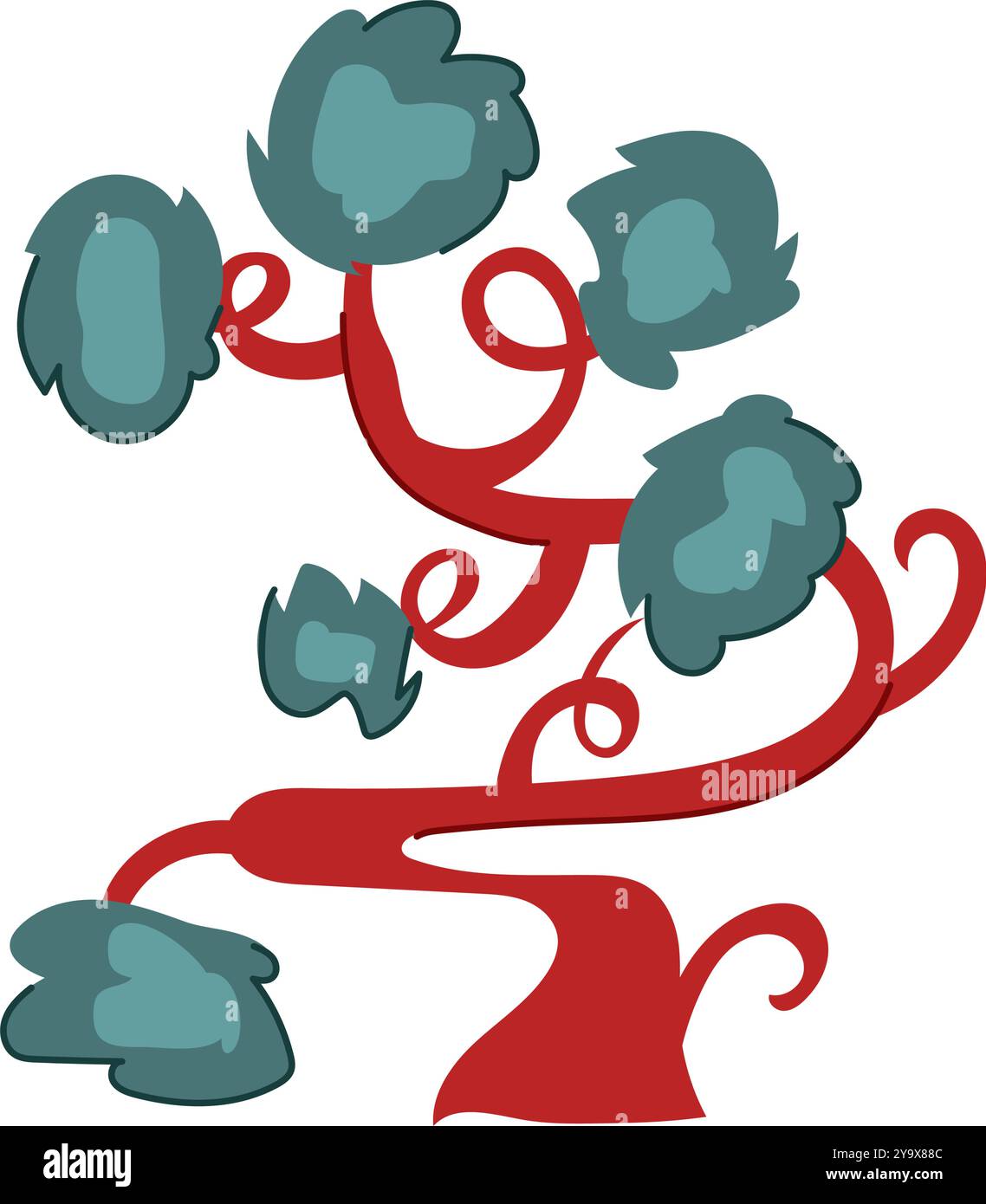 glowing fantasy magic tree cartoon vector illustration Stock Vector ...