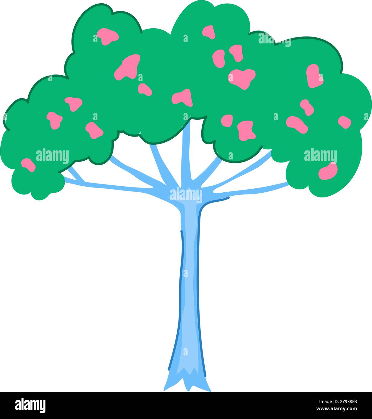 sacred fantasy magic tree cartoon vector illustration Stock Vector ...