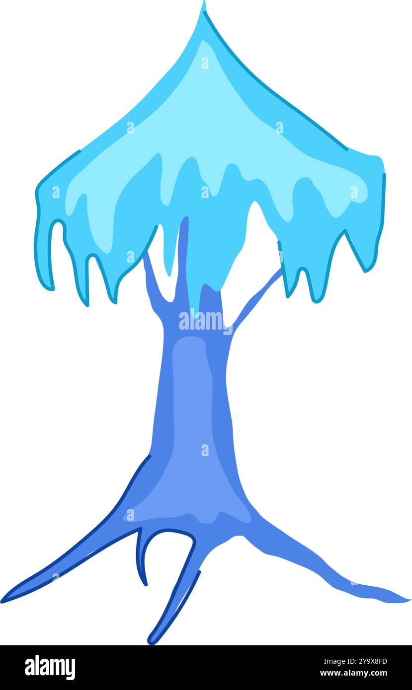 majestic fantasy magic tree cartoon vector illustration Stock Vector ...