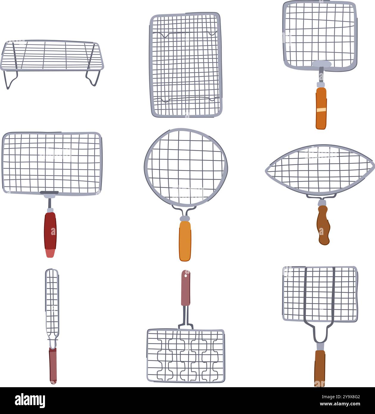grill rack set cartoon vector illustration Stock Vector Image & Art - Alamy