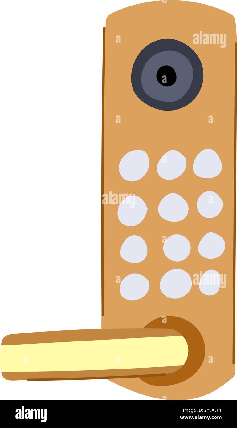 surveillance facial recognition lock cartoon vector illustration Stock ...