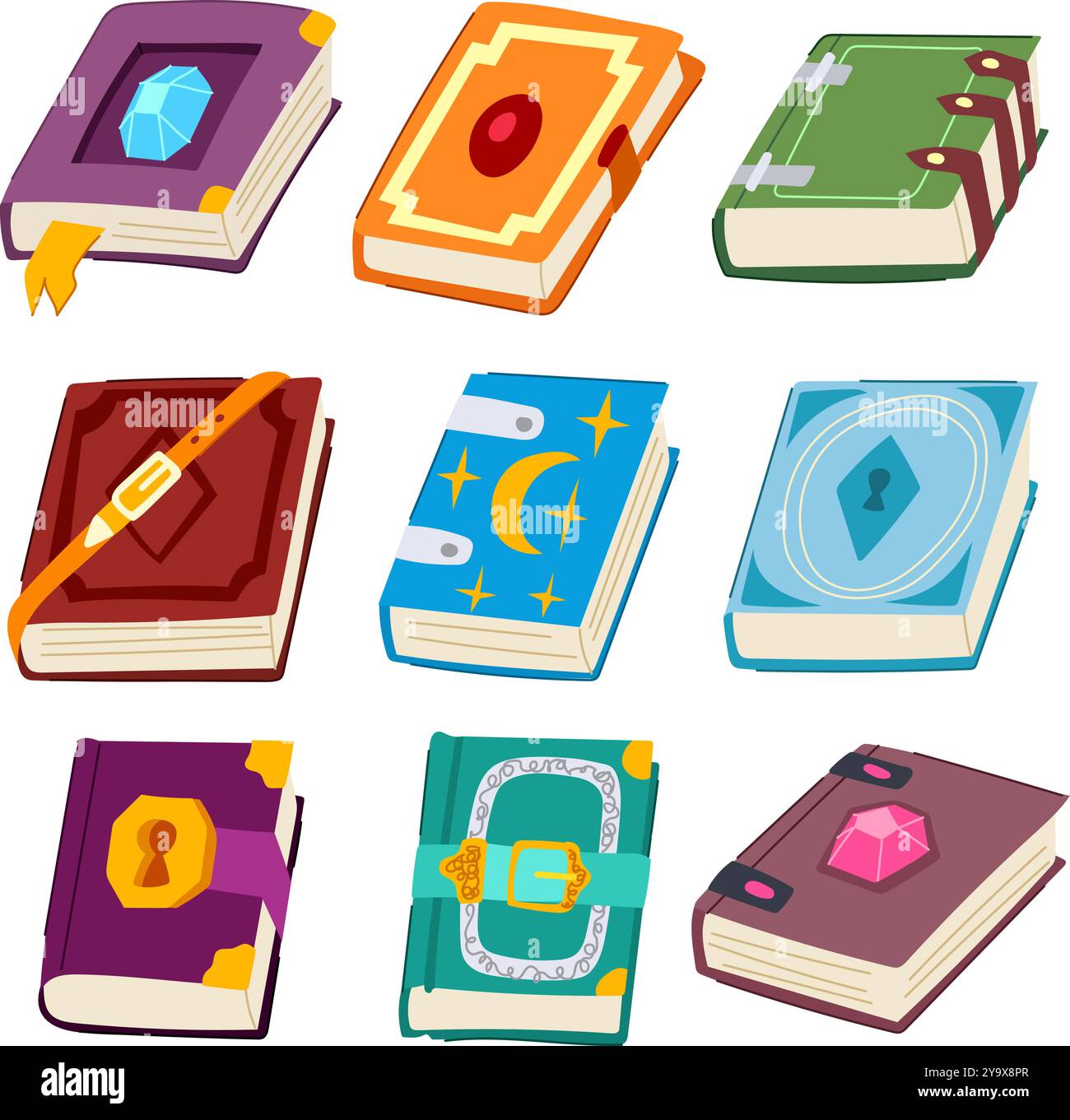 fantasy book set cartoon vector illustration Stock Vector Image & Art ...