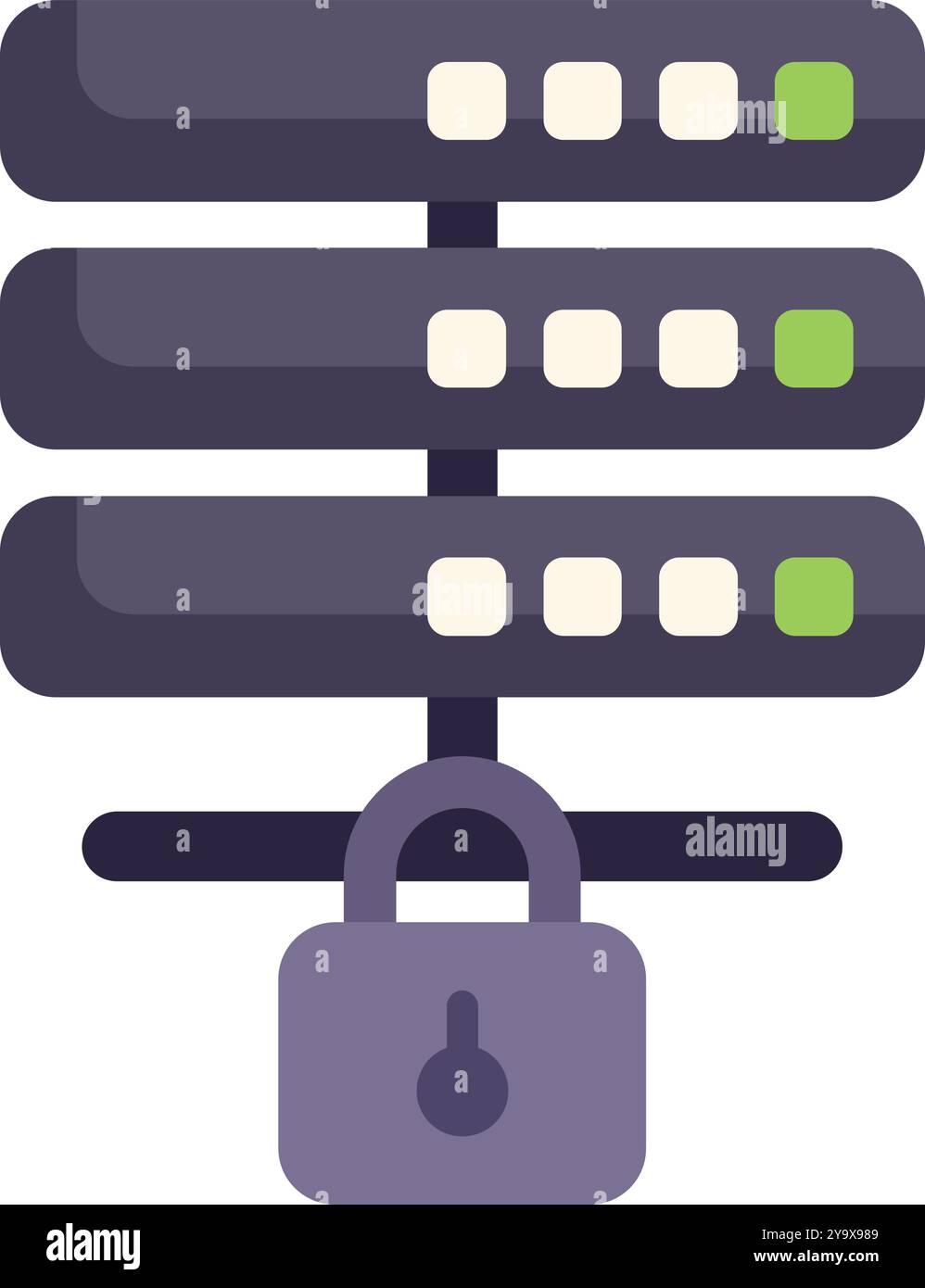 Server rack is being secured with a padlock, in flat design style Stock Vector Image & Art - Alamy