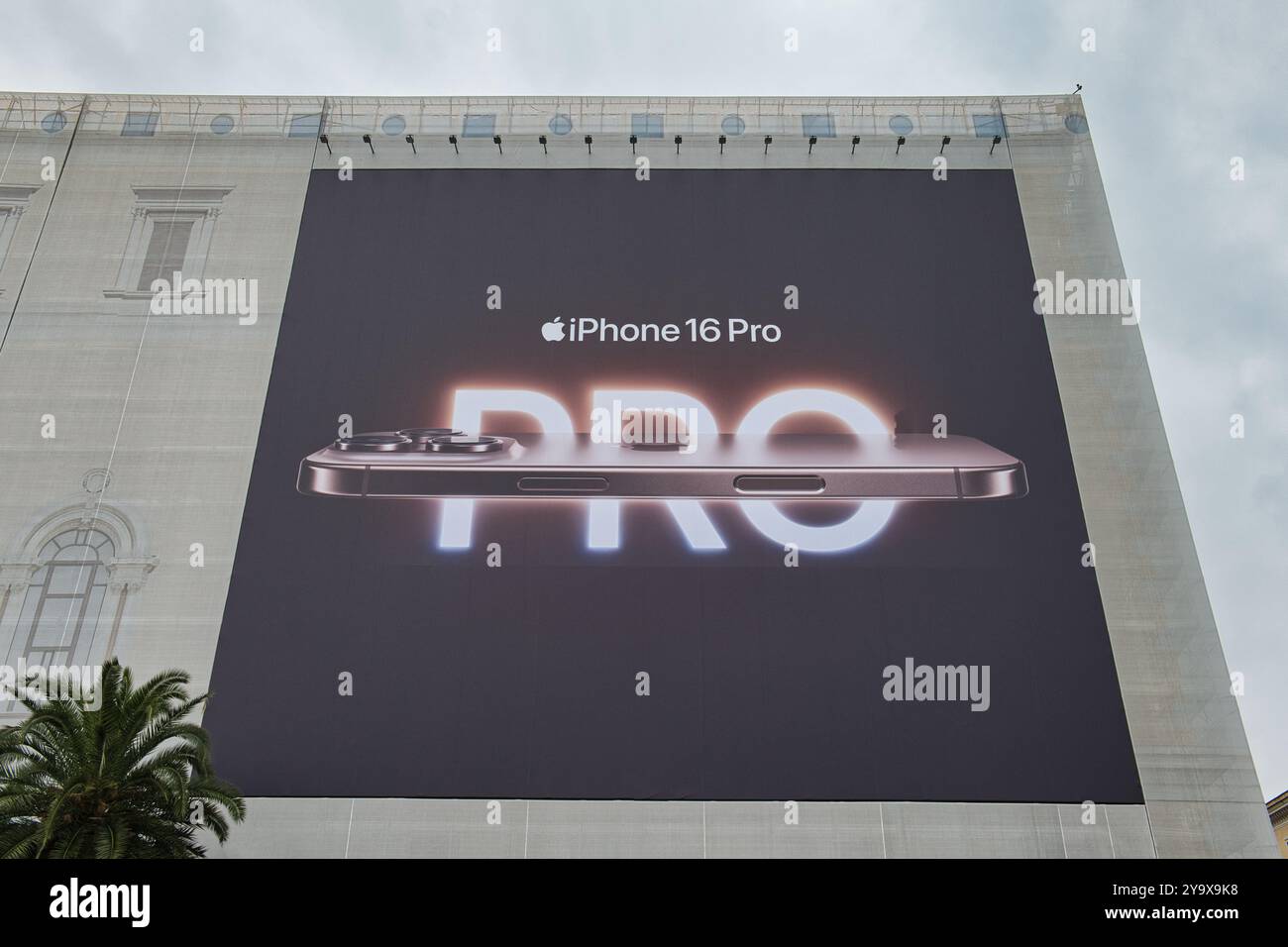 Apple Iphone 16 Pro advertising billboard on the facade of a building in Rome, Italy Stock Photo ...