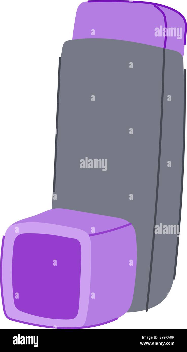 respiratory inhaler portable cartoon vector illustration Stock Vector ...