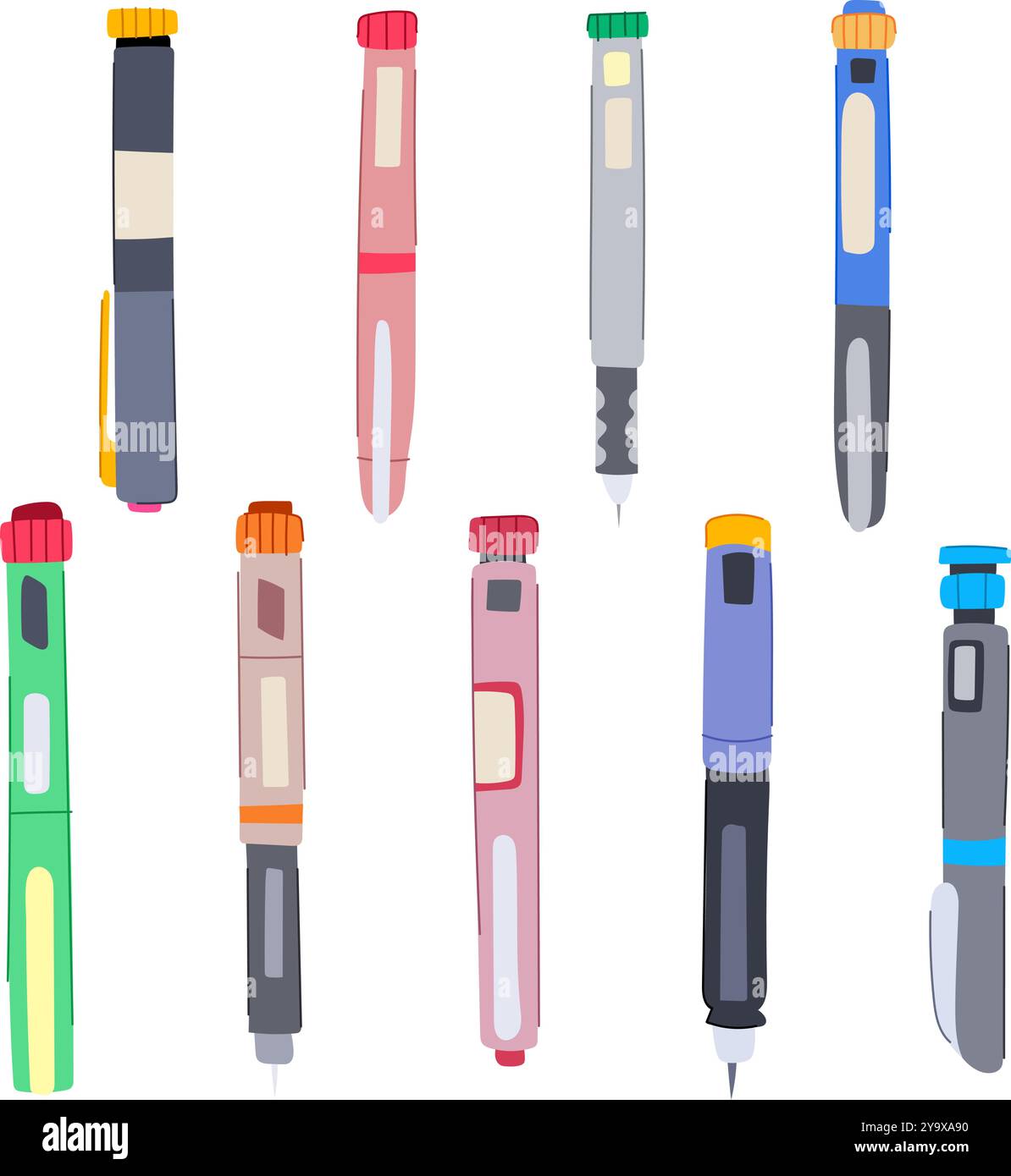 insulin pen set cartoon vector illustration Stock Vector Image & Art ...