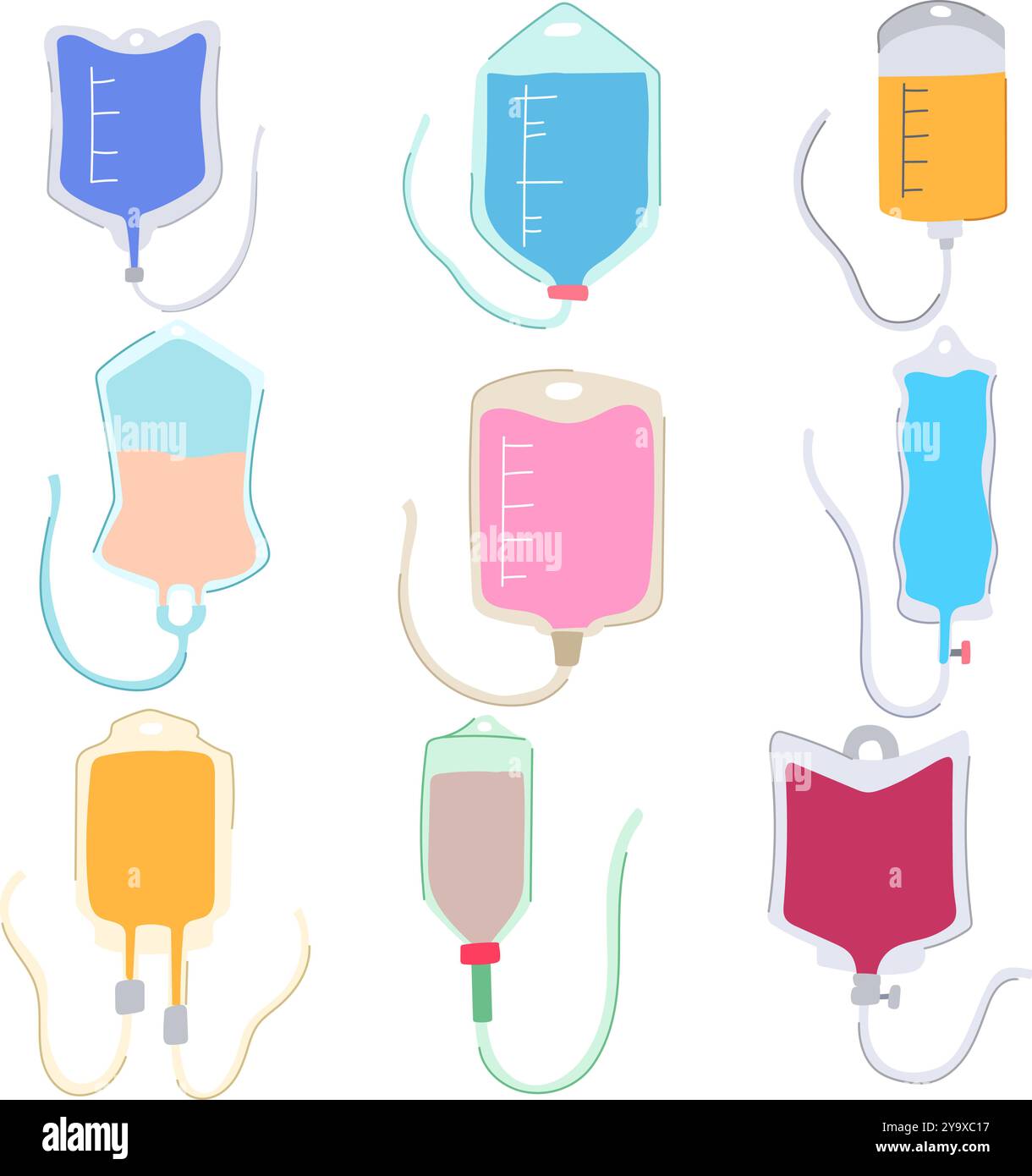 iv drip bag set cartoon vector illustration Stock Vector Image & Art ...
