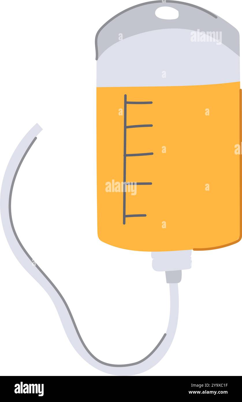 hydration iv drip bag cartoon vector illustration Stock Vector Image ...
