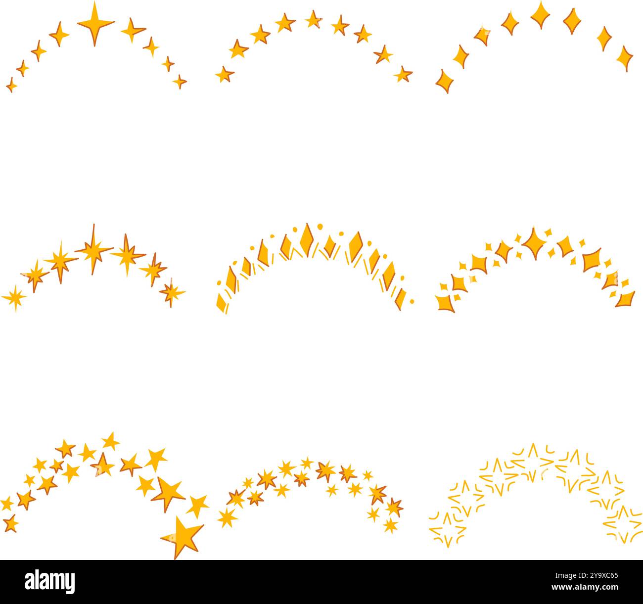 magic star arch set cartoon vector illustration Stock Vector Image ...