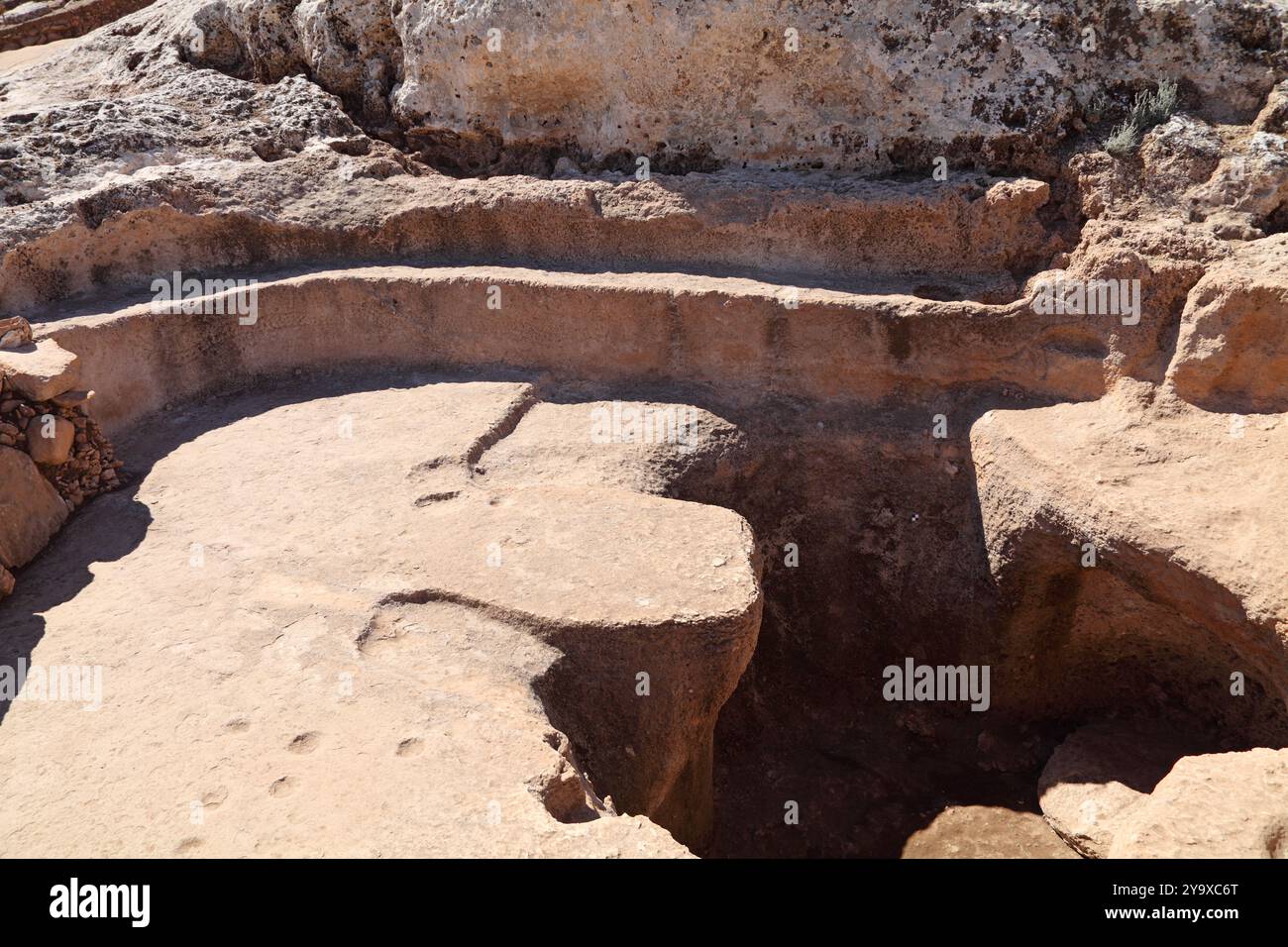 Snake carved along wall Pre pottery Neolithic site of Karahan Tepe ...