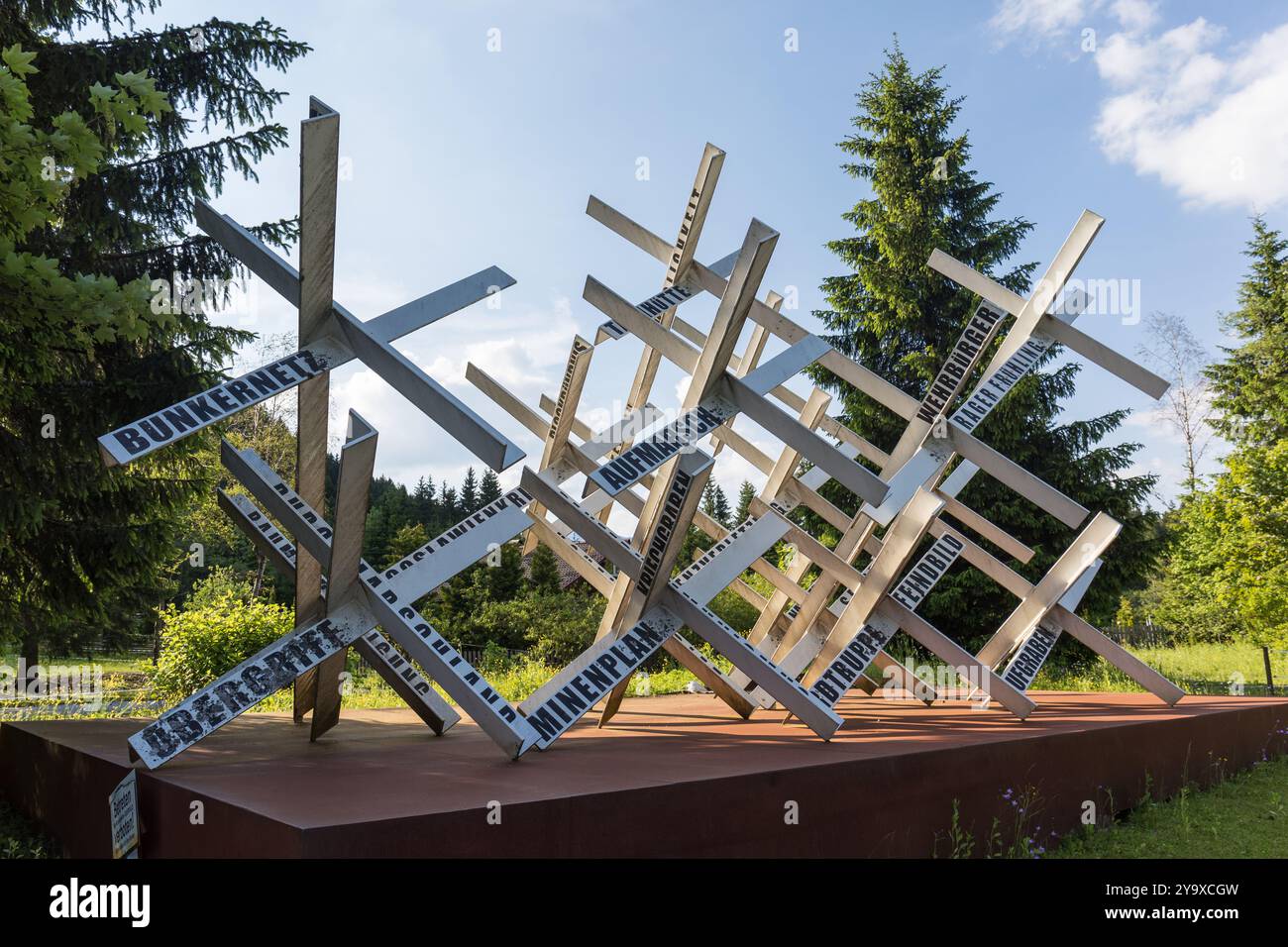 Art installation made of anti-tank obstacles, Wurzen Pass, Austria ...