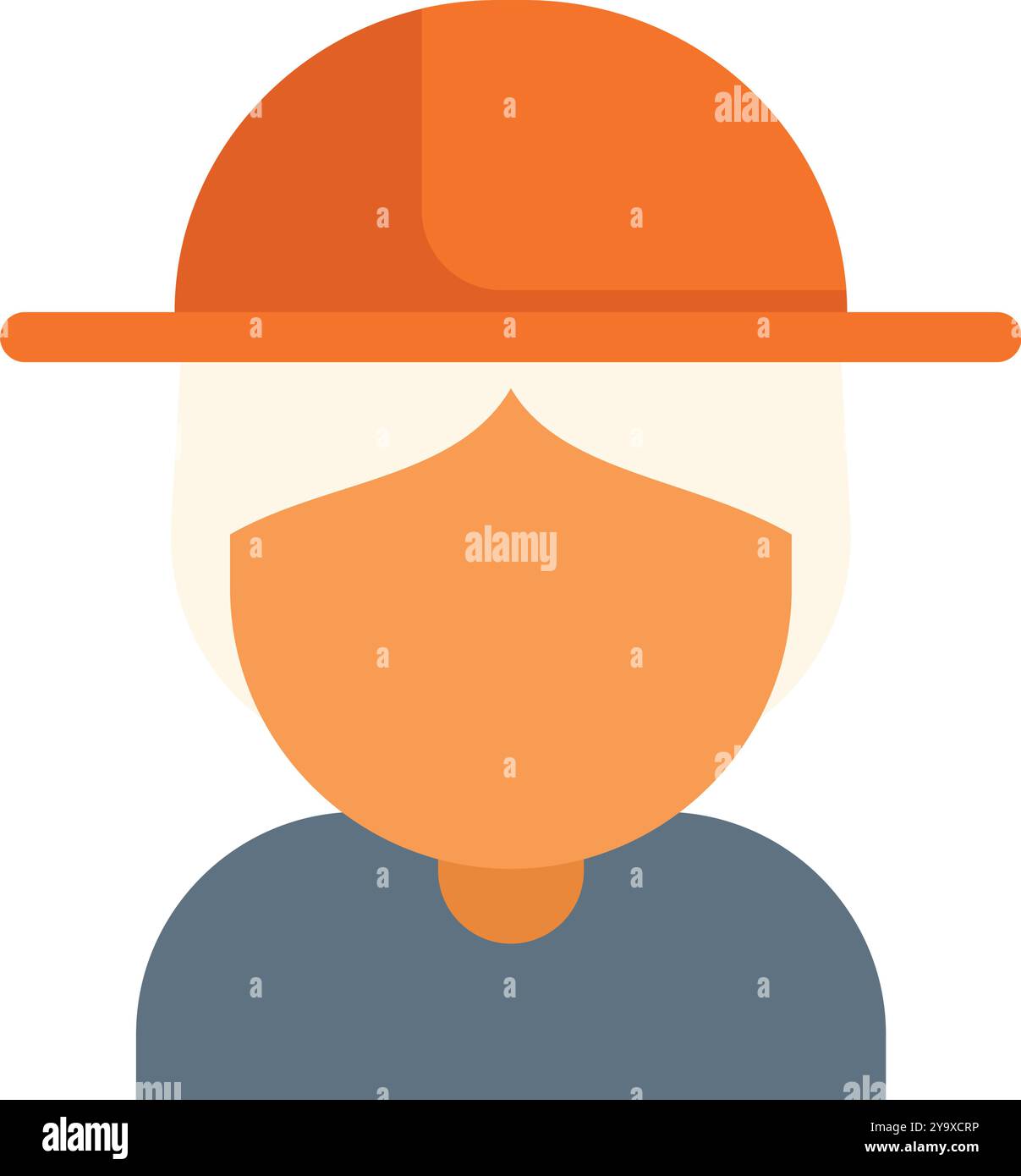 Senior woman builder wearing an orange hard hat avatar icon in a flat design Stock Vector Image ...