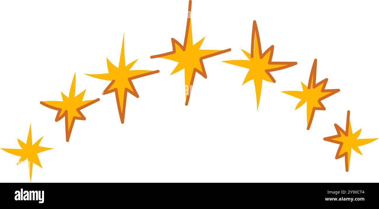 wonder magic star arch cartoon vector illustration Stock Vector Image ...