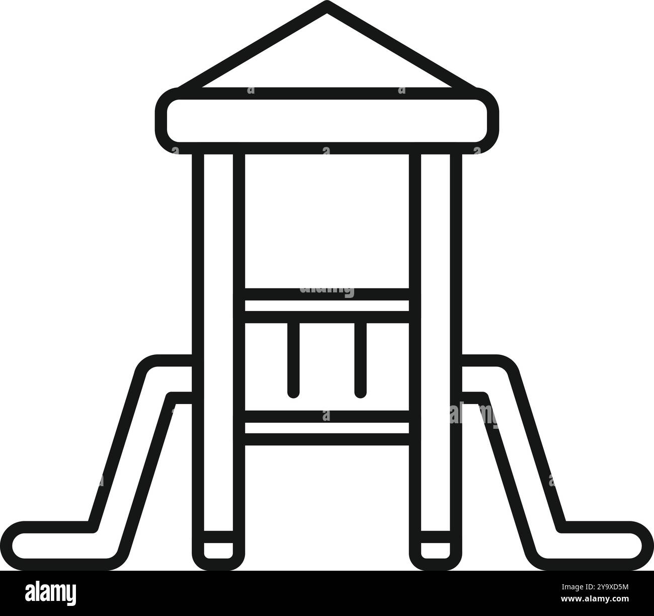 Minimalist line drawing representing playground equipment for children ...