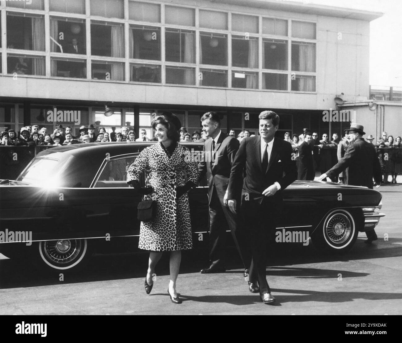 U.S. President John Kennedy accompanying his wife U.S. First Lady ...