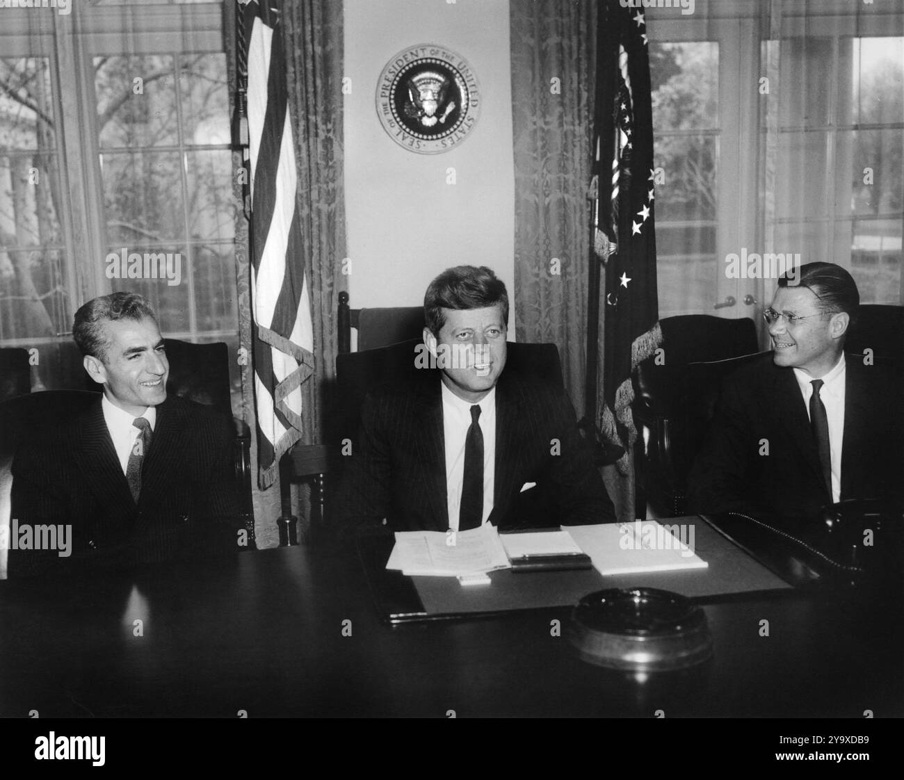 Mohammad Reza Pahlavi, Shah of Iran, U.S. President John Kennedy and U ...