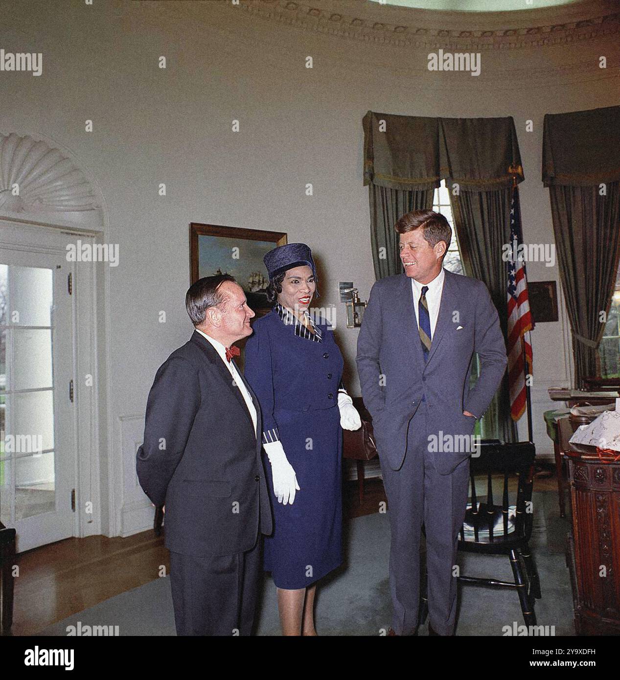 U.S. President John F. Kennedy visiting with American singer Marian ...