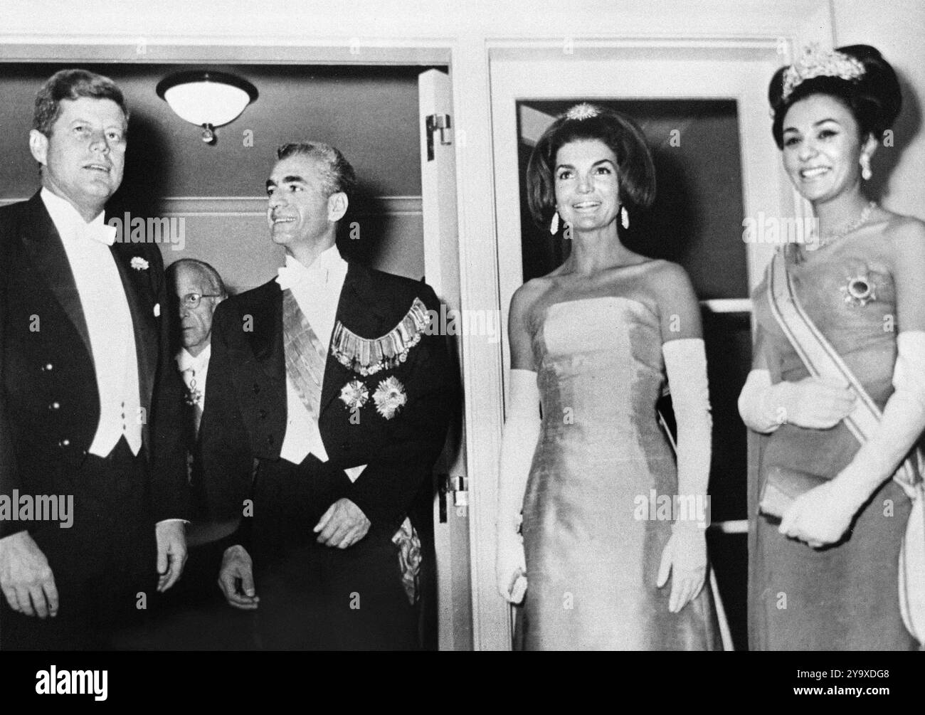 U.S. President John Kennedy, Mohammad Reza Pahlavi, Shah of Iran, U.S ...