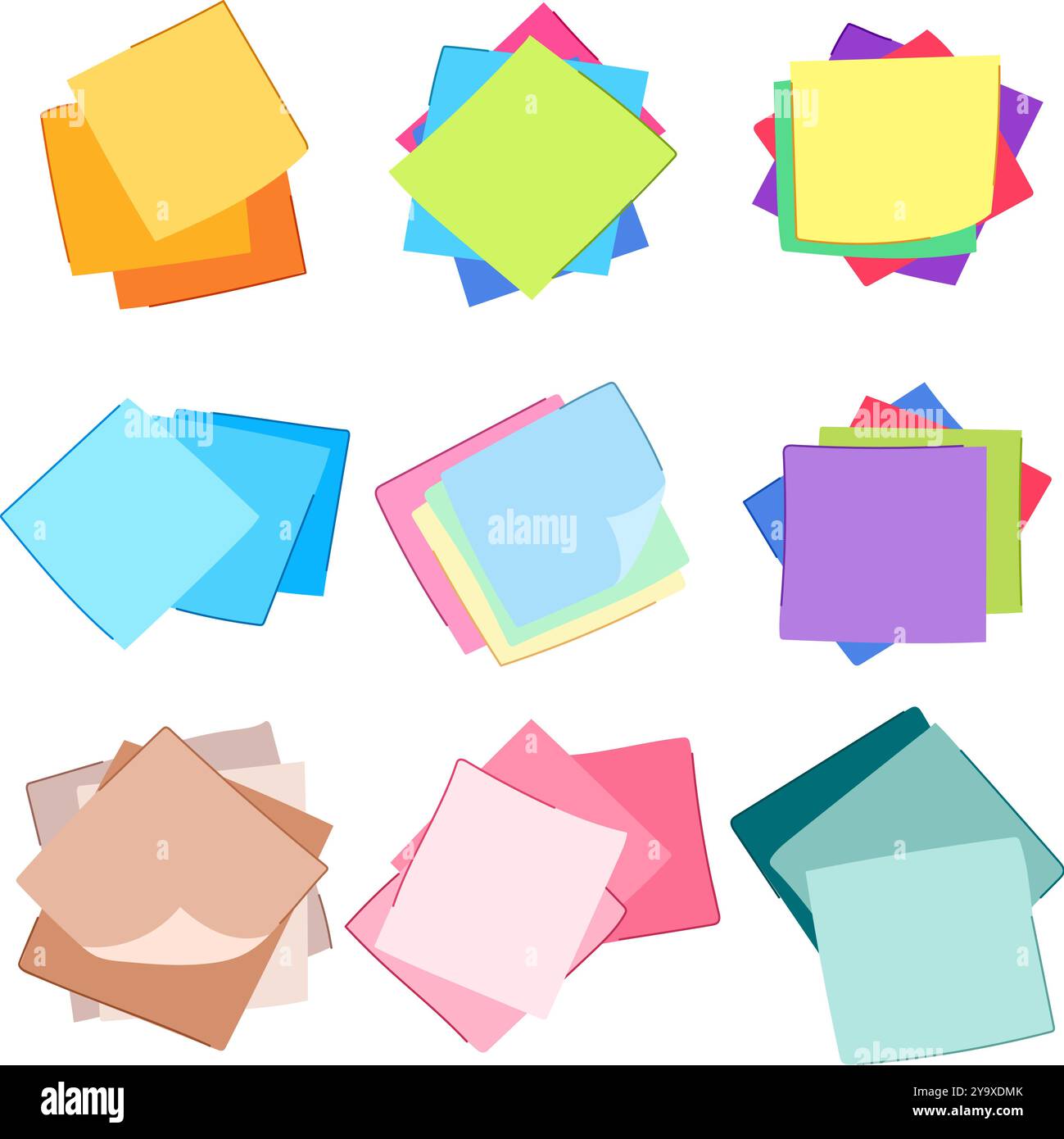 memo paper set cartoon vector illustration Stock Vector Image & Art - Alamy