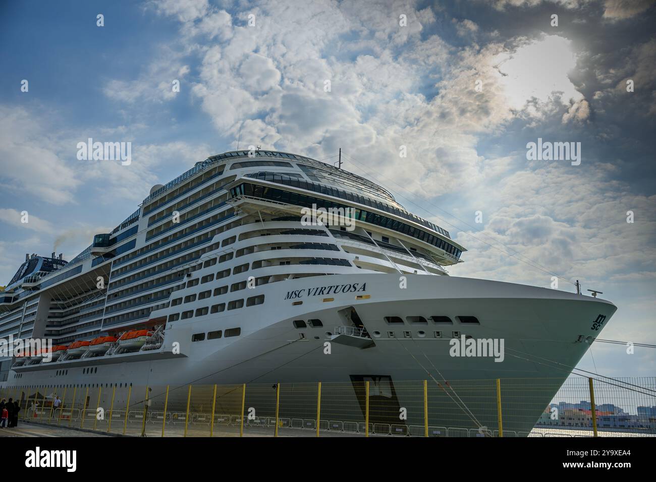 Doha, Qatar – December 17. 2023: Close-up of MSC Virtuosa passenger ...