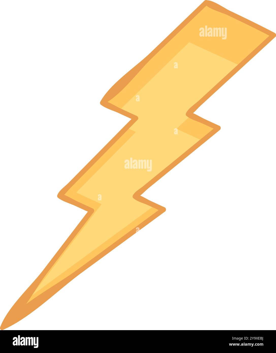 Yellow lightning bolt with orange outline, vector illustration Stock ...