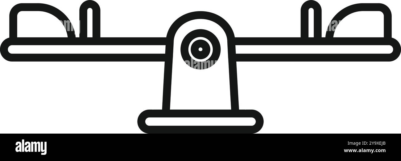 Simple vector icon of a seesaw balancing board, representing playground ...