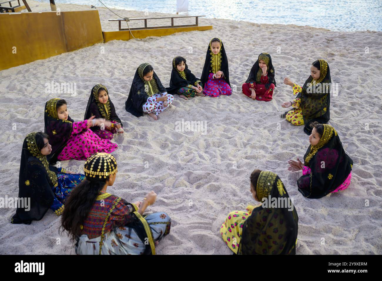 Children play popular games of Gulf heritage in Doha, Qatar December 14 ...