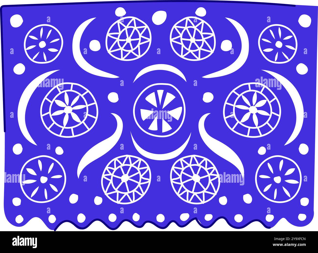 intricate papel picado cartoon vector illustration Stock Vector Image ...