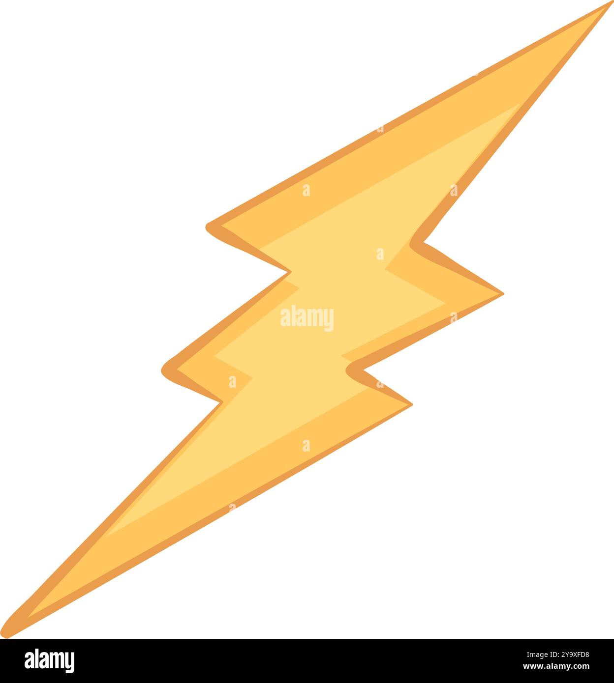 Yellow lightning bolt with orange outline, vector illustration Stock ...