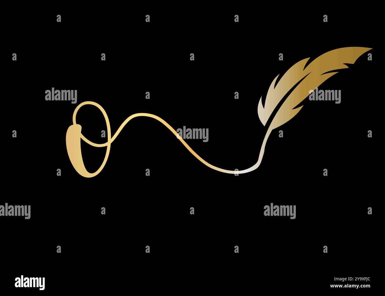 Initial Letter O Feather Logo Design Vector Template. Feather Symbol ...