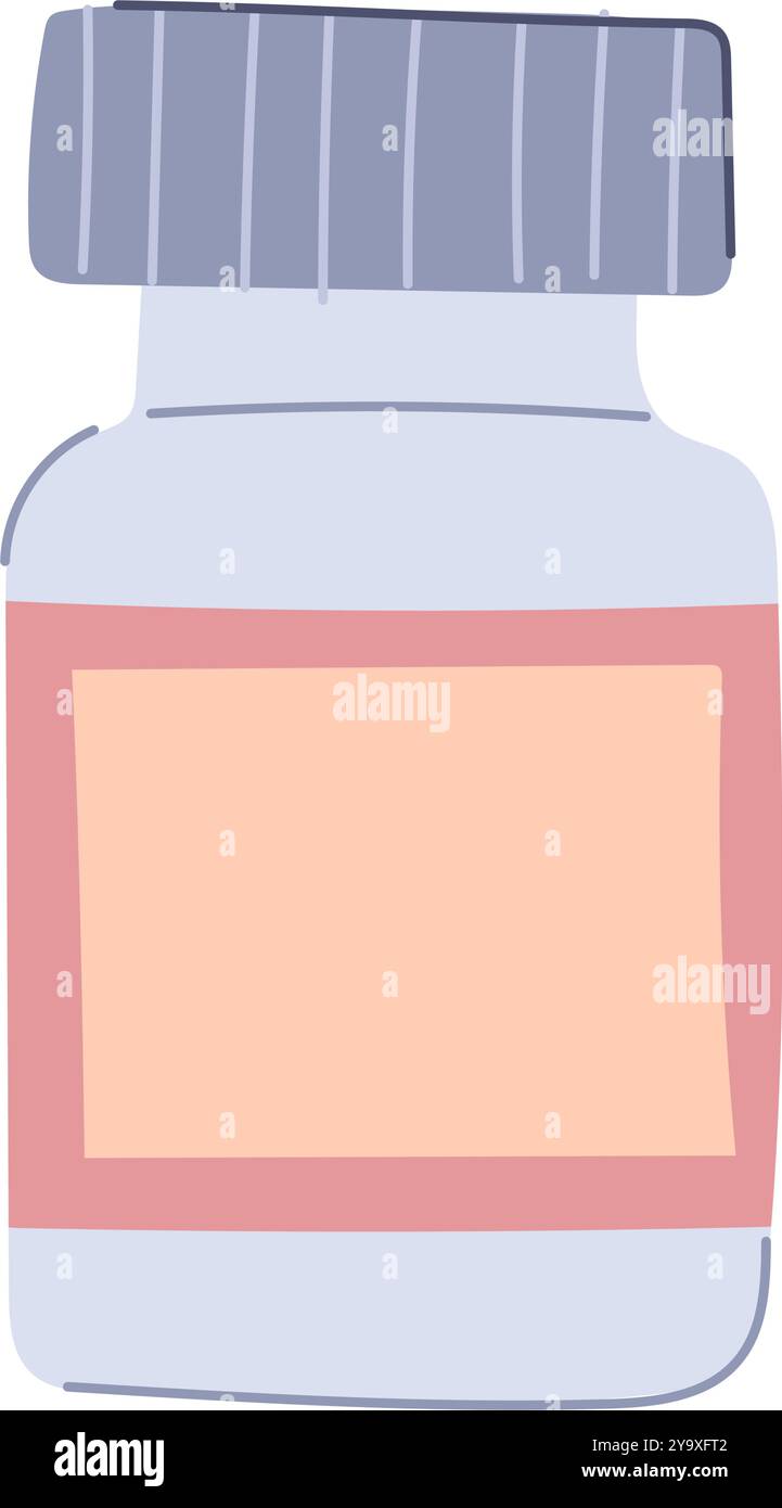 container pill bottle cartoon vector illustration Stock Vector Image ...