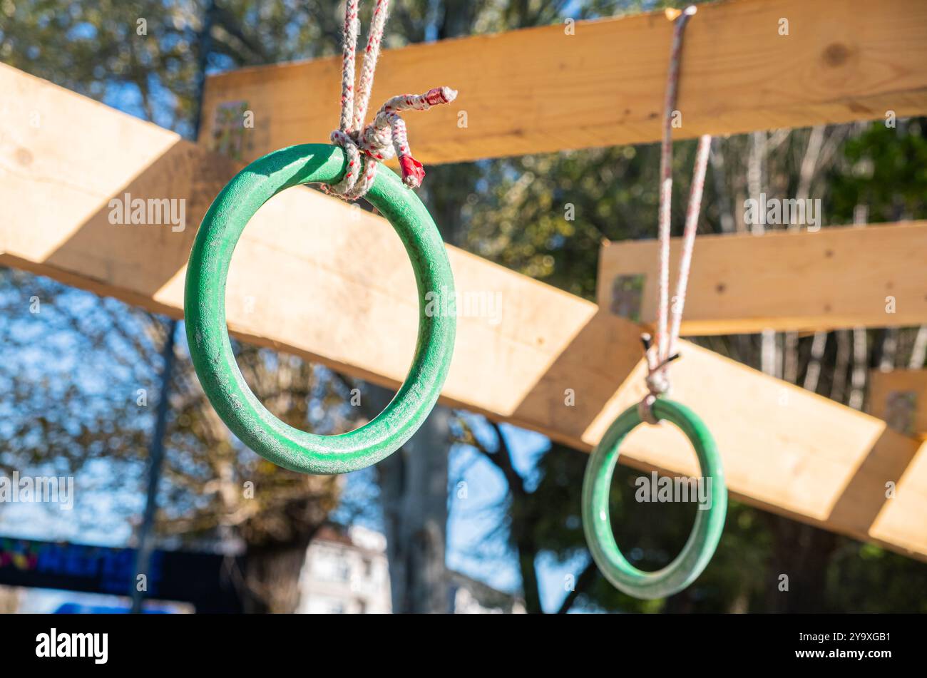 barrier of an OCR race, obstacle course, sports competition with ...