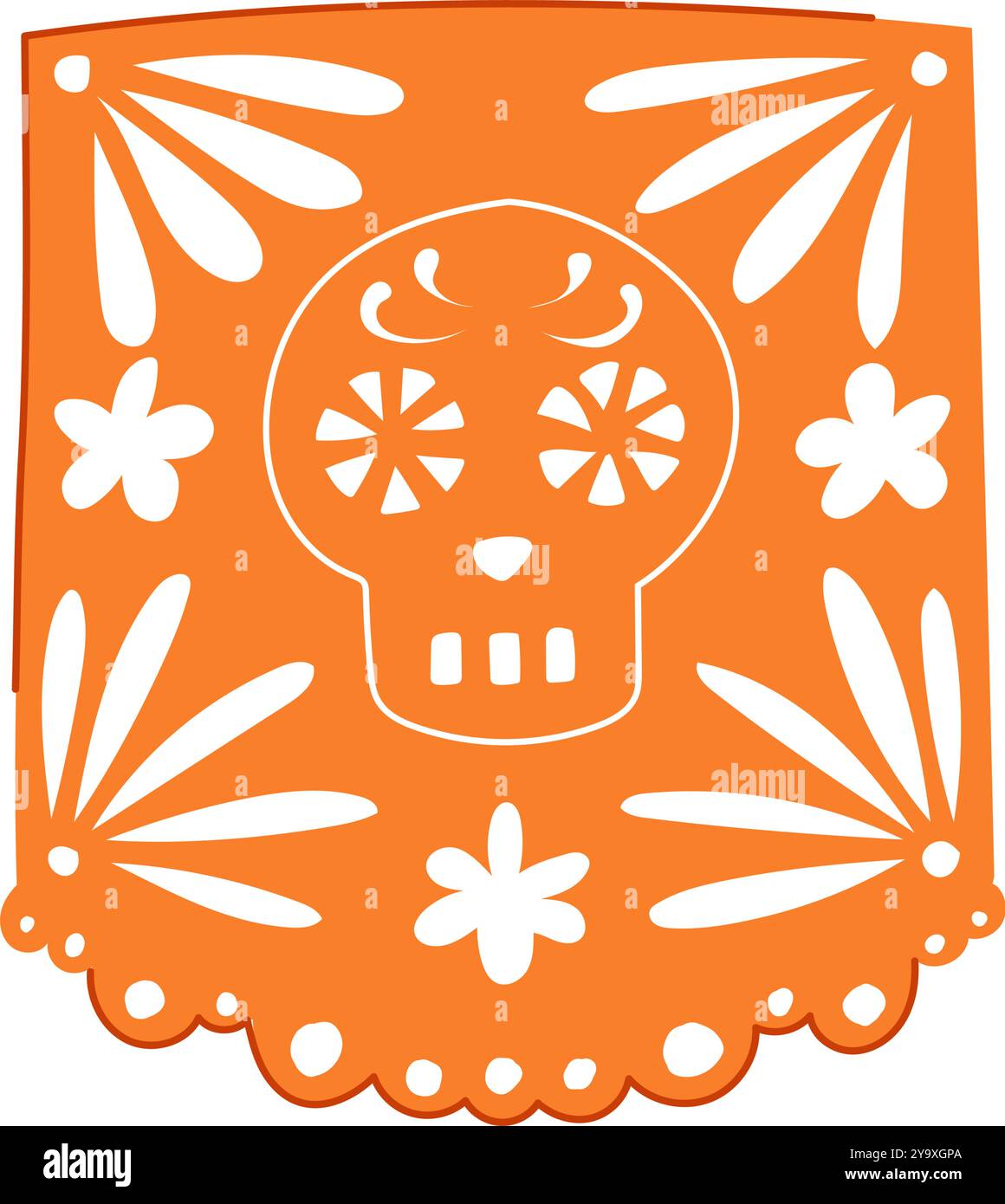 colorful papel picado cartoon vector illustration Stock Vector Image ...