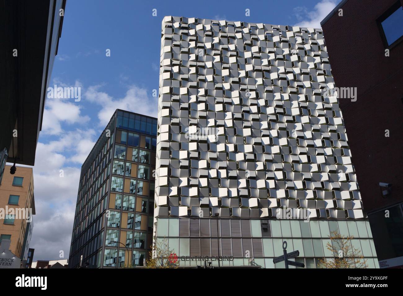 Modern Charles Street Car Park in Sheffield city centre England, urban ...