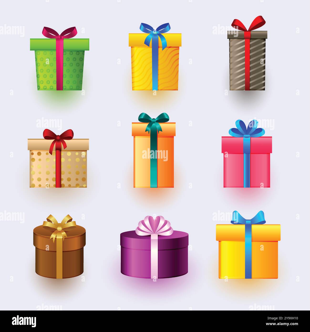 set of 3d present box icons design for christmas celebration Stock ...
