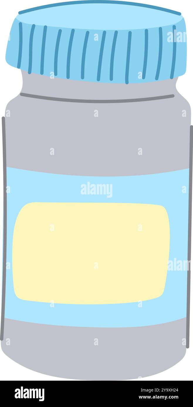 medication pill bottle cartoon vector illustration Stock Vector Image ...