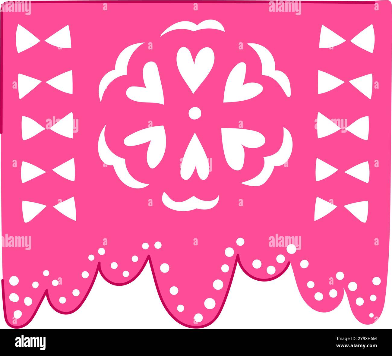 handmade papel picado cartoon vector illustration Stock Vector Image ...
