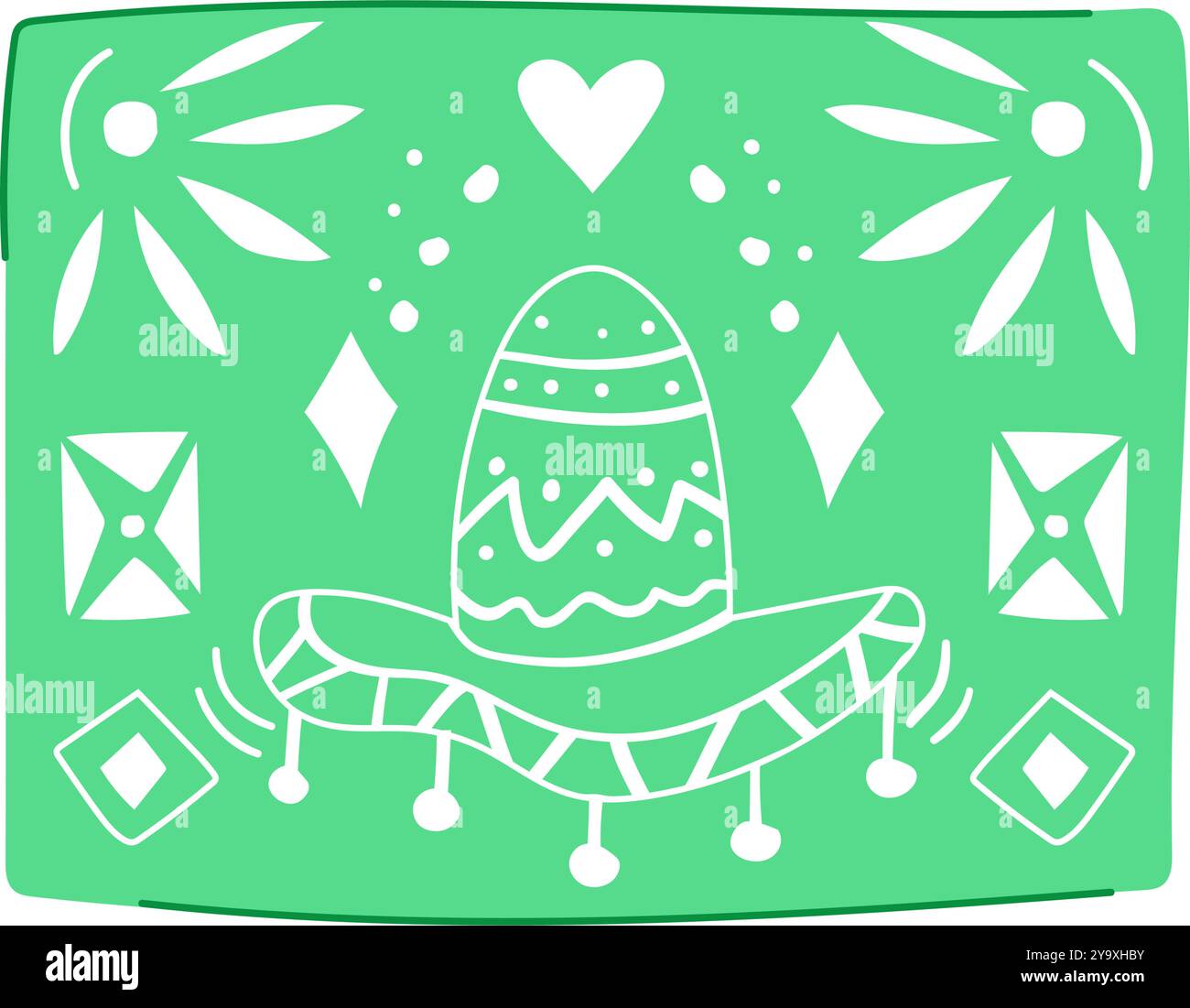 Mexican papel picado tissue paper banner Stock Vector Images - Alamy