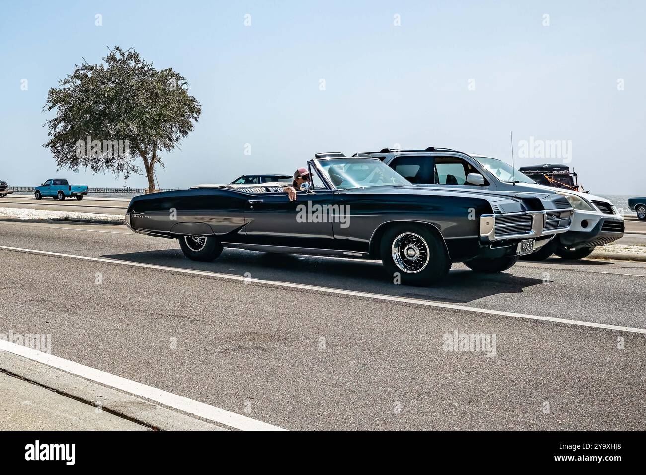 Gulfport, MS - October 04, 2023: Wide angle front corner view of a 1967 ...