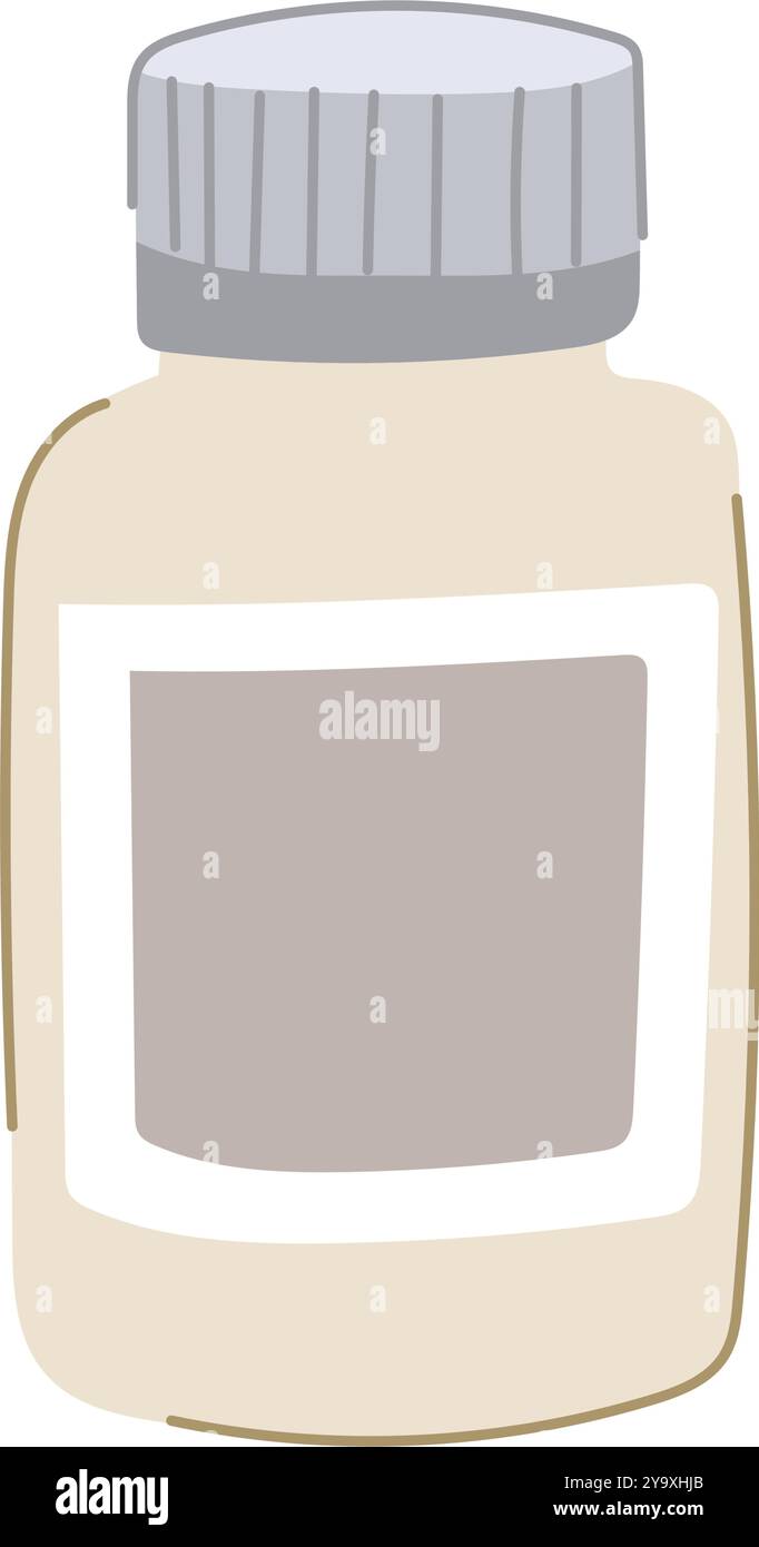 storage pill bottle cartoon vector illustration Stock Vector Image ...