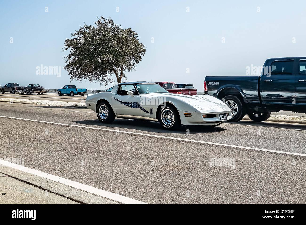 Gulfport, MS - October 04, 2023: Wide angle front corner view of a 1981 Chevrolet Corvette C3 ...
