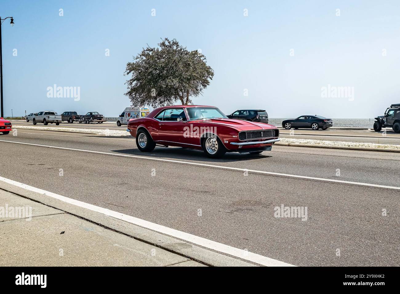 Gulfport, MS - October 04, 2023: Wide angle front corner view of a 1968 ...