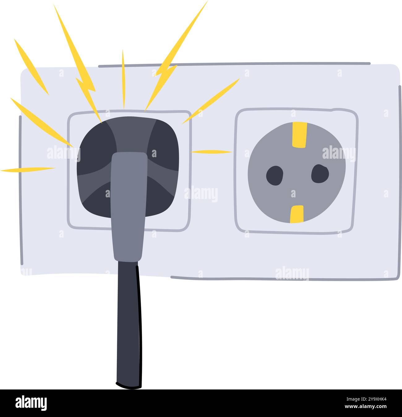 hazard short circuit fire cartoon vector illustration Stock Vector ...